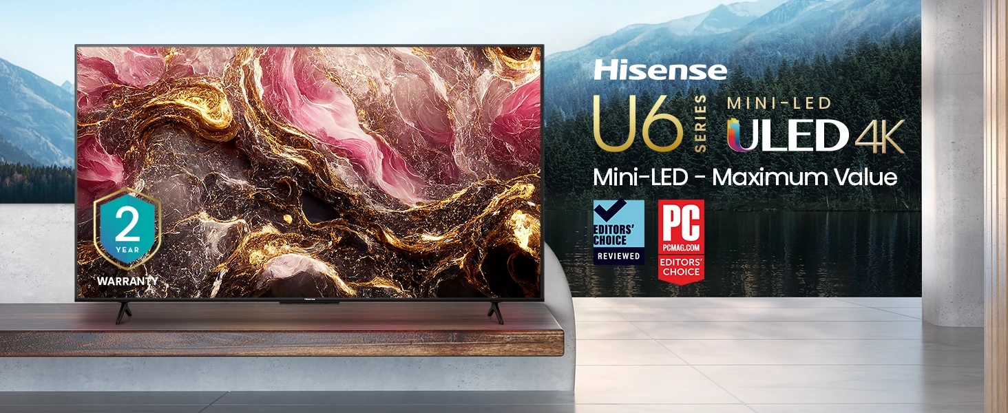 Hisense 55-Inch Class U6 Series Mini-LED QLED Google Smart TV (55U6K, 2023 Model) - Newegg.com